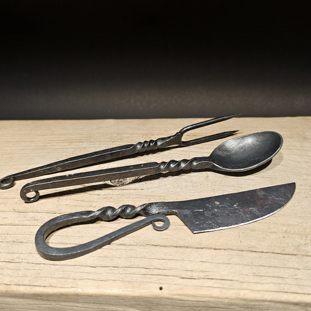Flint Striker Style Custom Forged Knife Utensil Set – Early Home Decor